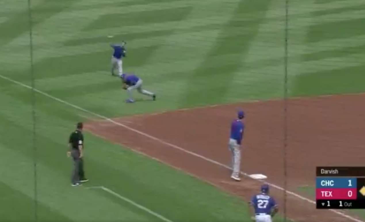 Cubs Execute Perfect Relay To Throw Runner Out At Home