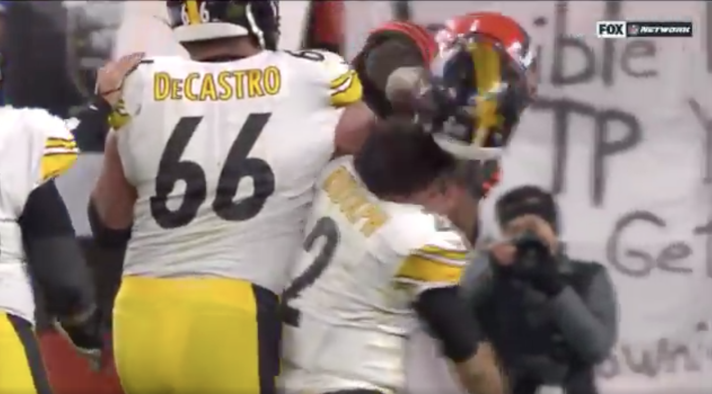 VIDEO: Fight Starts After Myles Garrett Hits Mason Rudolph With His Own ...