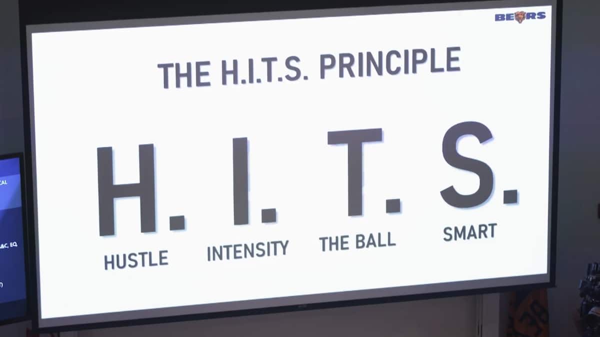 Video Shows Matt Eberflus Teaching H.I.T.S Principle To Bears Players