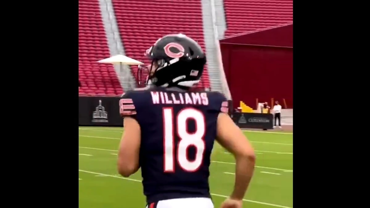 VIDEO: Bears Fans Get Early Look At Caleb Williams In Full Uniform