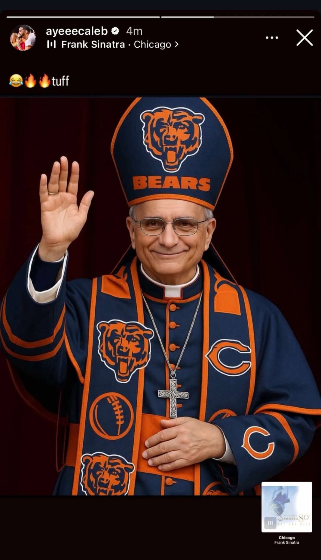 The New Pope Is From Chicago And Caleb Williams Can't Handle It